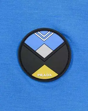 Prada Logo Round-necked T-shirt - Blue