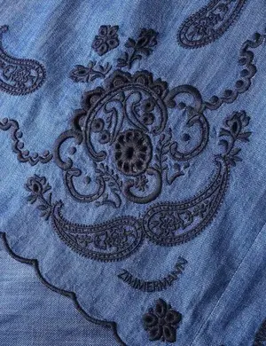 Zimmermann Embroidered Midi Dress - Blue