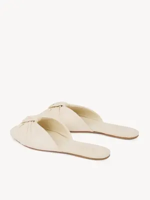 Chloé Suzie Knotted Flat Mules - Soft Ivory