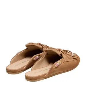 STUART WEITZMAN Embellished Tassel Mules - Brown