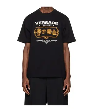 Versace Compact Cotton-jersey T-shirt - Black