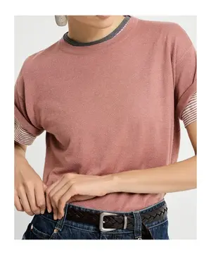 Brunello Cucinelli Short-sleeved Crewneck T-shirt - Pink