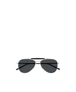 Saint Laurent Aviator Frame Sunglasses - Silver