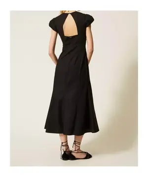 TWINSET V-neck Cut-out Midi Dress