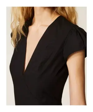 TWINSET V-neck Cut-out Midi Dress