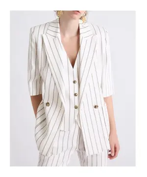 Marella Striped Double-breasted Blazer