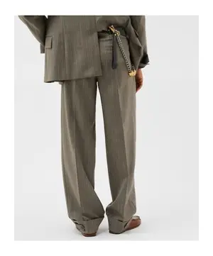 Versace Pinstripe Twill Oversized Pants - Grey