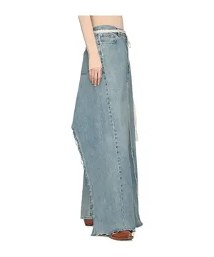 MAISON MARGIELA Raw Hem Denim Maxi Skirt