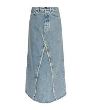 MAISON MARGIELA Raw Hem Denim Maxi Skirt
