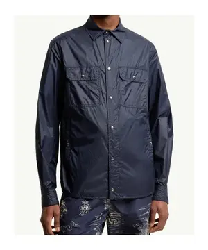 Moncler Collared Long-sleeve Shirt