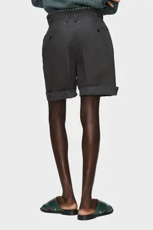 MAISON MARGIELA Pleated Tailored Shorts - Dark Grey