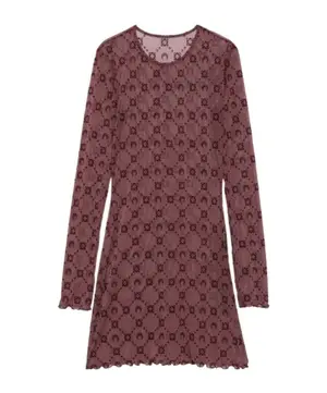 MARINE SERRE Long Sleeve Printed Mini Dress