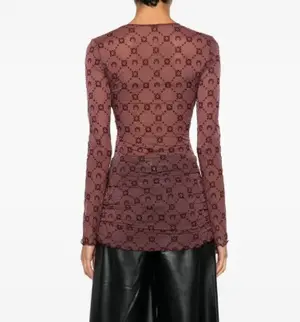 MARINE SERRE Long Sleeve Printed Mini Dress