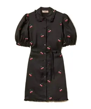 TWINSET Embroidered Cherry Shirt Dress