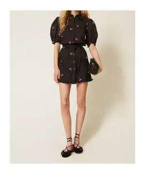 TWINSET Embroidered Cherry Shirt Dress