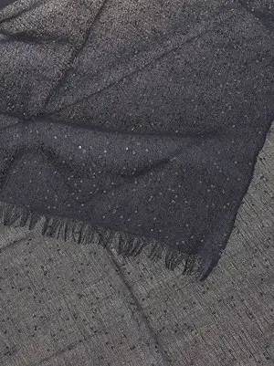 Brunello Cucinelli Sequined Fringed Scarf - Black