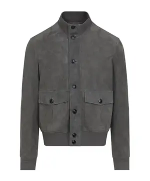 Zegna Leather Jacket With Stand Collar - No