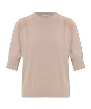 Dries Van Noten Raglan-sleeve Fine Knit Sweater - Beige