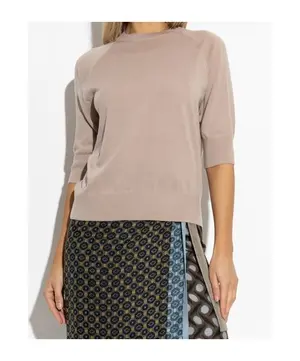 Dries Van Noten Raglan-sleeve Fine Knit Sweater - Beige