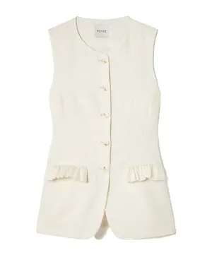 Posse Sleeveless Vest With Ruffle Trim