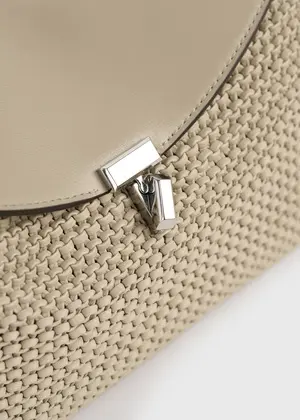 TOTEME T-lock Woven Leather Clutch Bag - Light Brown