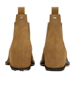 MAISON MARGIELA Suede Western Chelsea Wedge Boots