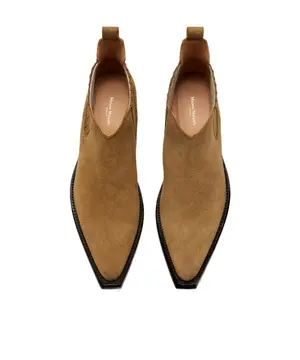 MAISON MARGIELA Suede Western Chelsea Wedge Boots