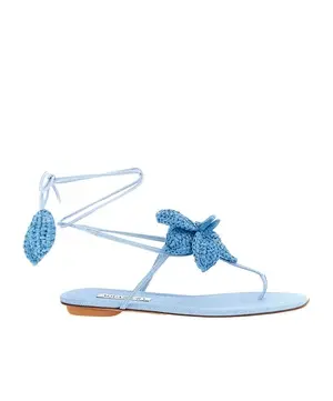 AQUAZZURA Calypso Floral Woven Sandals