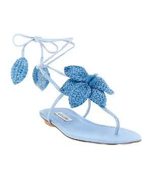 AQUAZZURA Calypso Floral Woven Sandals