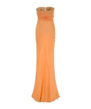 Ermanno Scervino Strapless Ruched Maxi Dress