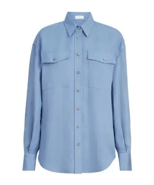 Brunello Cucinelli Utility Pocket Shirt - Sky-blue