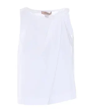 TWINSET Ruched Sleeveless Top With Draped Design - No