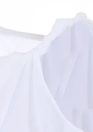 TWINSET Ruched Sleeveless Top With Draped Design - White