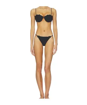 Cult Gaia Greta Flower-embroidered Bikini Top