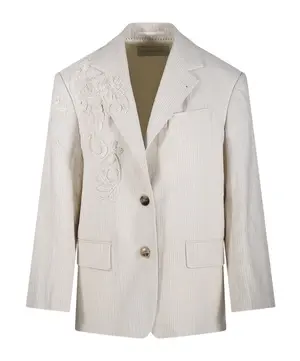 Dries Van Noten Embellished Long Sleeve Blazer