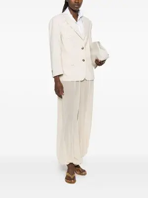 Dries Van Noten Embellished Long Sleeve Blazer - Ecru