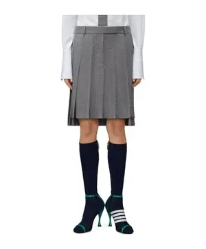 Thom Browne Seersucker Pleated Mini Skirt