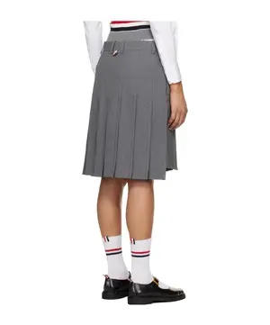 Thom Browne Seersucker Pleated Mini Skirt