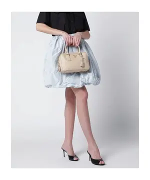Prada Saffiano Leather Top-handle Bag With Metal Logo