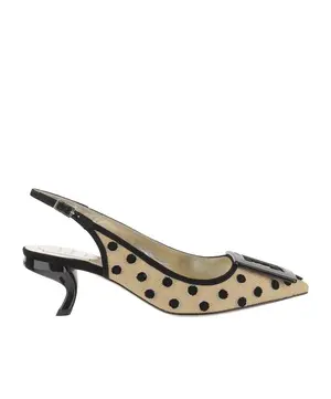 ROGER VIVIER Polka Dot Virgule Slingback Pumps