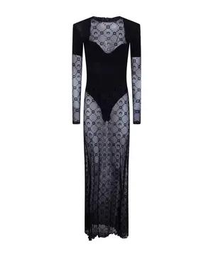 MARINE SERRE Long Sleeve Layered Maxi Dress
