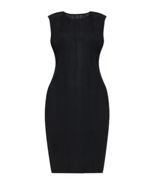 PLEATS PLEASE BY ISSEY MIYAKE Sleeveless Round Neck Pleated Dress