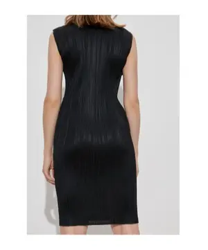 PLEATS PLEASE BY ISSEY MIYAKE Sleeveless Round Neck Pleated Dress