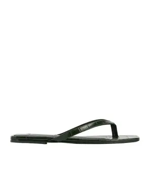 TOTEME Embossed Flat Sandals - Black