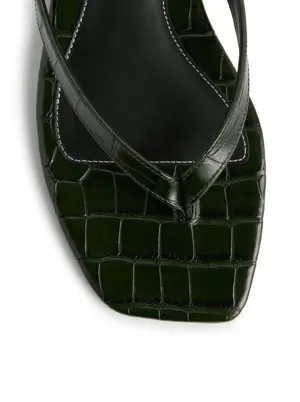 TOTEME Embossed Flat Sandals - Black