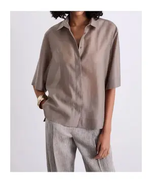 Marella Collared Shirt With Pleated Back Detail