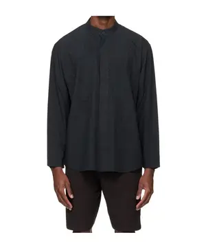 Issey Miyake Embroidered Embossed Shirt - Black