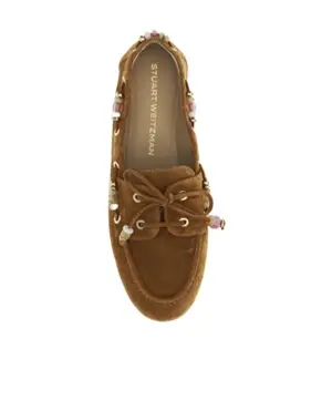 STUART WEITZMAN Embellished Round-toe Loafers