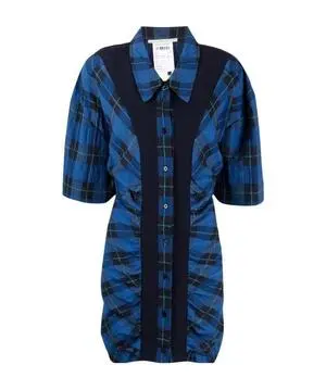 Stella McCartney Ruched Plaid Shirt Dress
