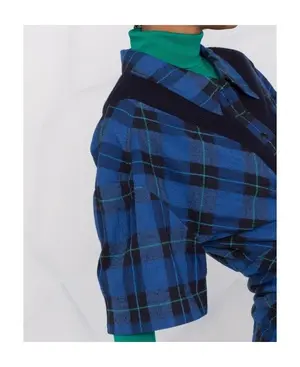 Stella McCartney Ruched Plaid Shirt Dress
